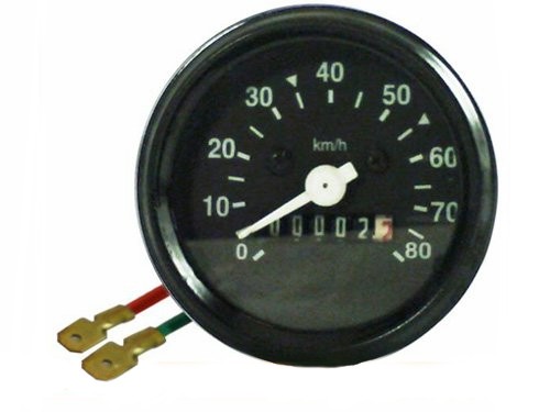 Kilometerteller Rond VDO 60mm 80km/h Zwart Universeel - BromfietsShop.nl